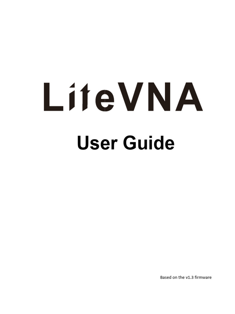 LiteVNA - User Guide | PDF | Low Pass Filter | Electrical Impedance