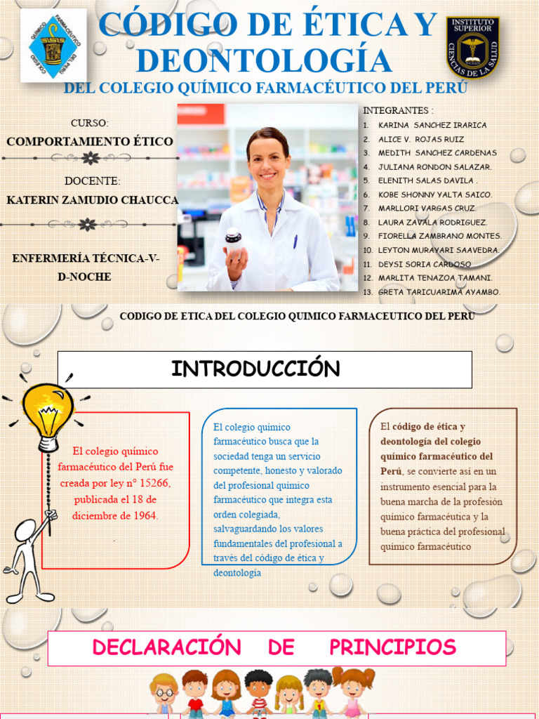 Código de Ética y Deontología Del Colegio Químico-Grupo 6 | Descargar ...