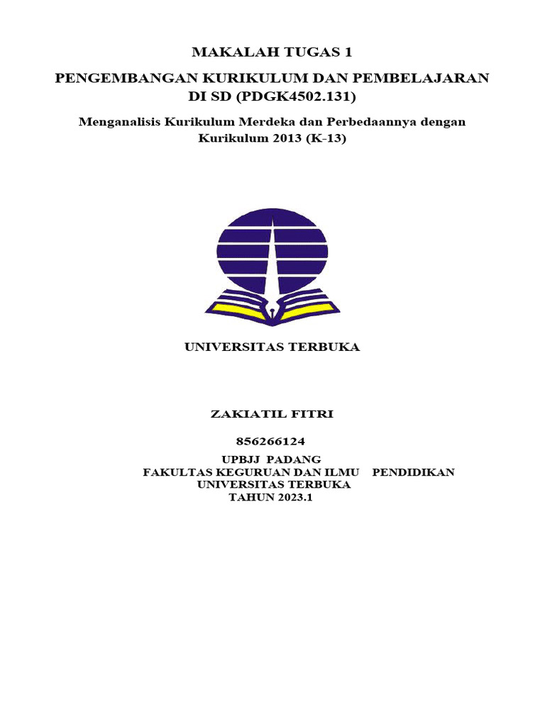MAKALAH TUGAS 1 PENGEMBANGAN KURIKULUM DAN PEMBELAJARAN DI SD RIO FEBRIAN | PDF
