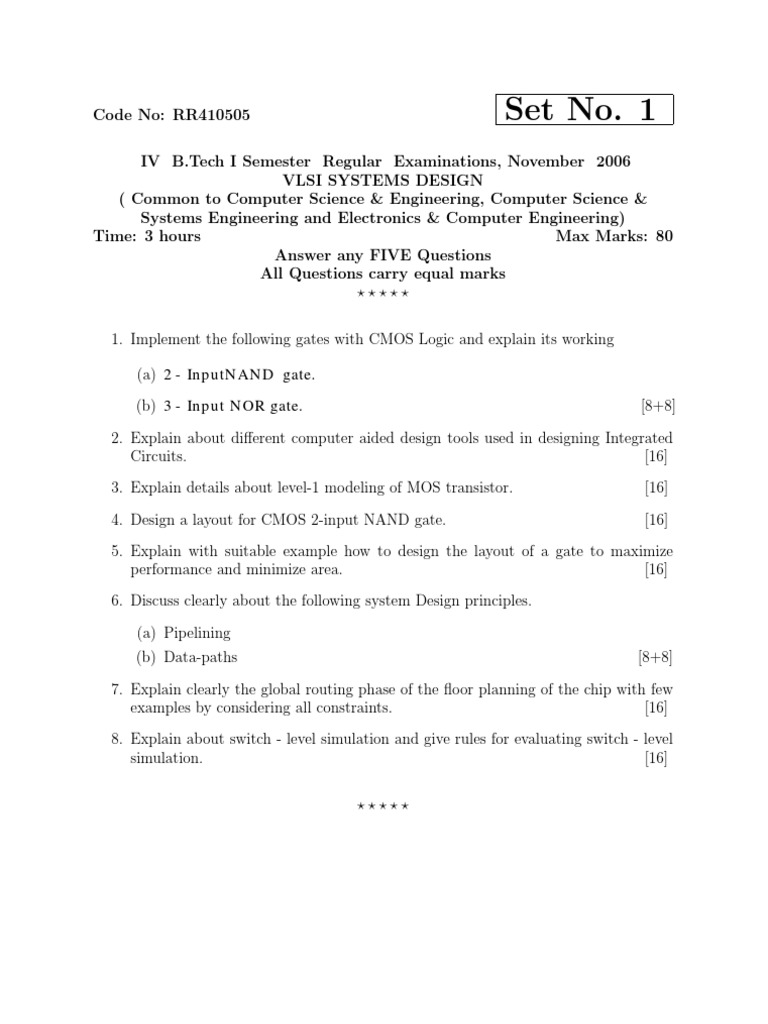 4 Vlsi Systems Design Pdf Teaching Methods And Materials Computers