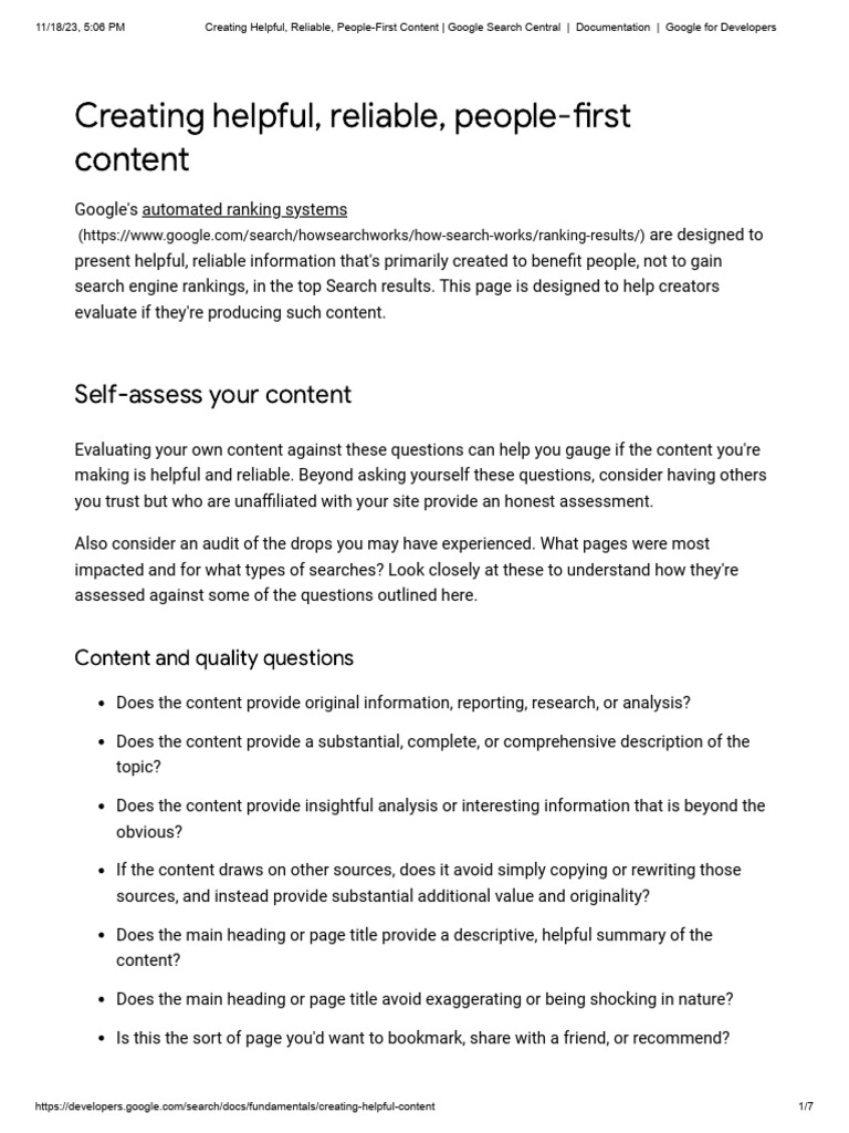 Creating Helpful, Reliable, People-First Content - Google Search ... Creating Helpful, Reliable, People-First Content - Google Search ...