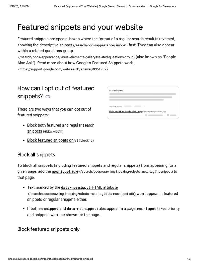 Featured Snippets and Your Website - Google Search Central - Documentation - Google For ...