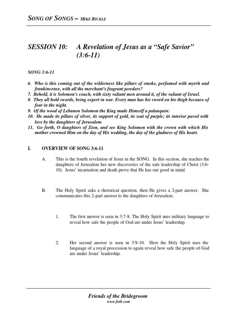 Sos Notes Session 10 | PDF | Jesus | Glory (Religion)