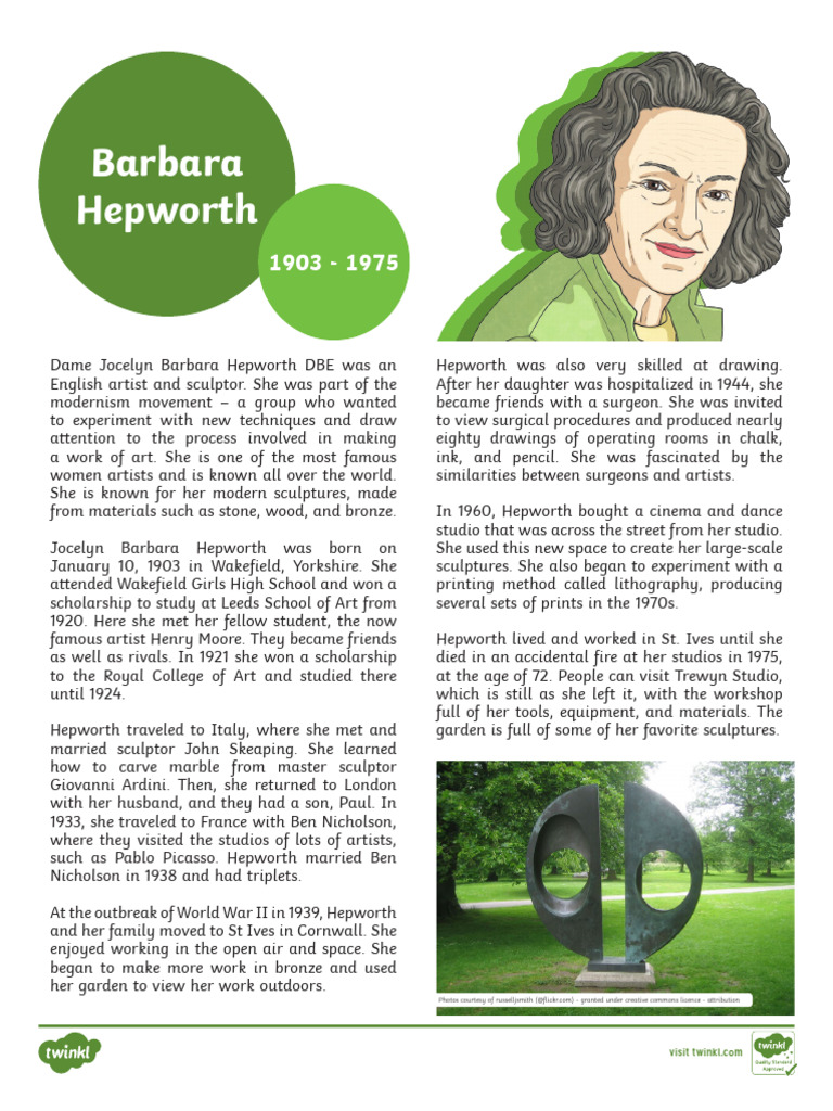 Artist Fact Sheet Barbara Hepworth | PDF