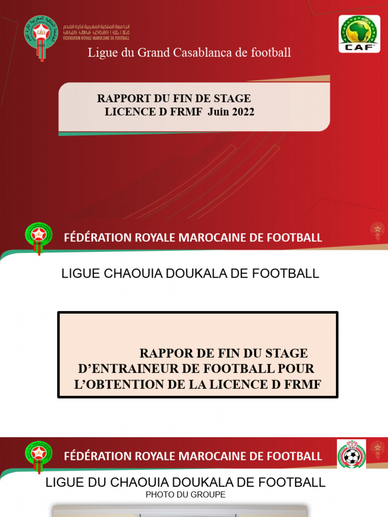 Rapport de stage entraîneur FRMF 2022 | PDF | Pédagogie | Apprentissage