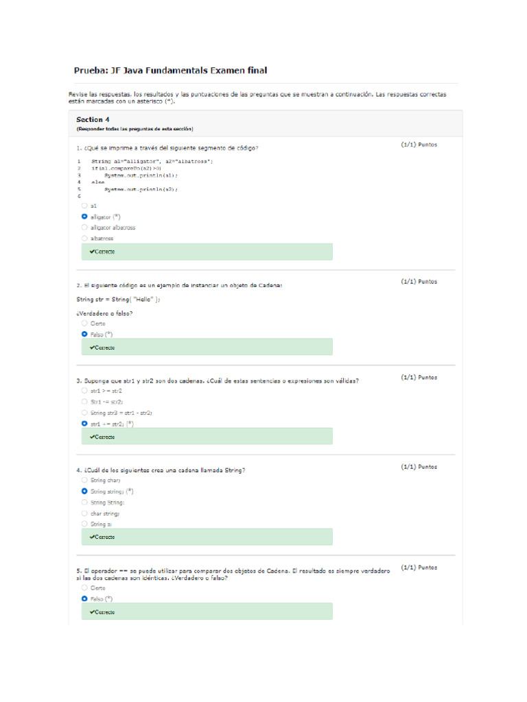 Prueba JF Java Fundamentals Examen Final | PDF