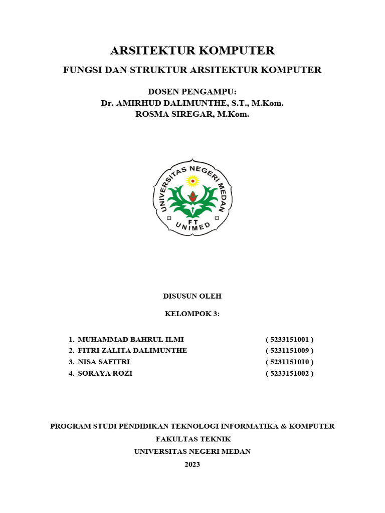 Makalah Matkul Arsitektur Komputer Materi Fungsi Dan Struktur
