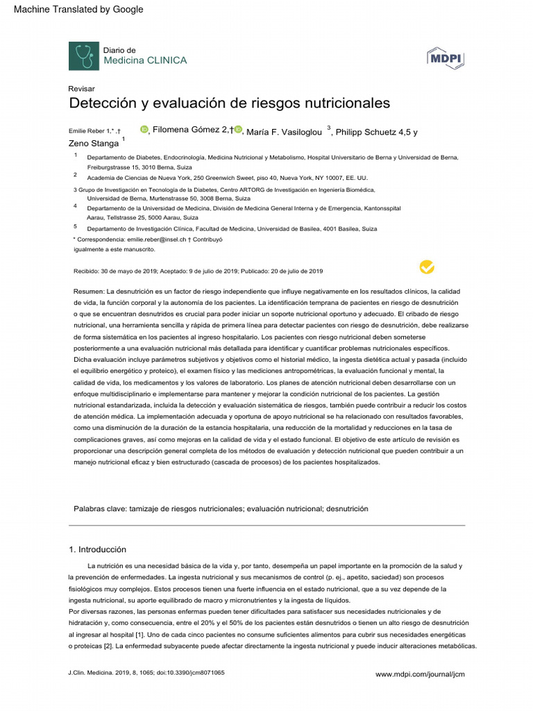 Nutritional Risk Screening and Assessment | PDF | Nutrición | Dieta y ...