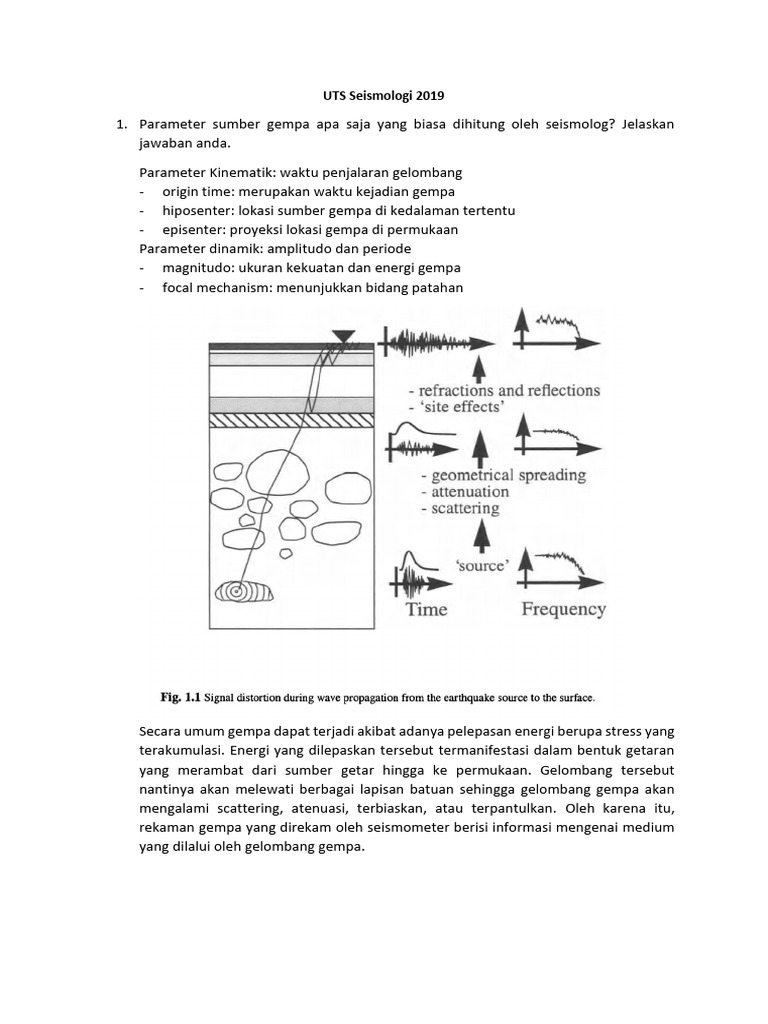 UTS Seismologi 2019 | PDF