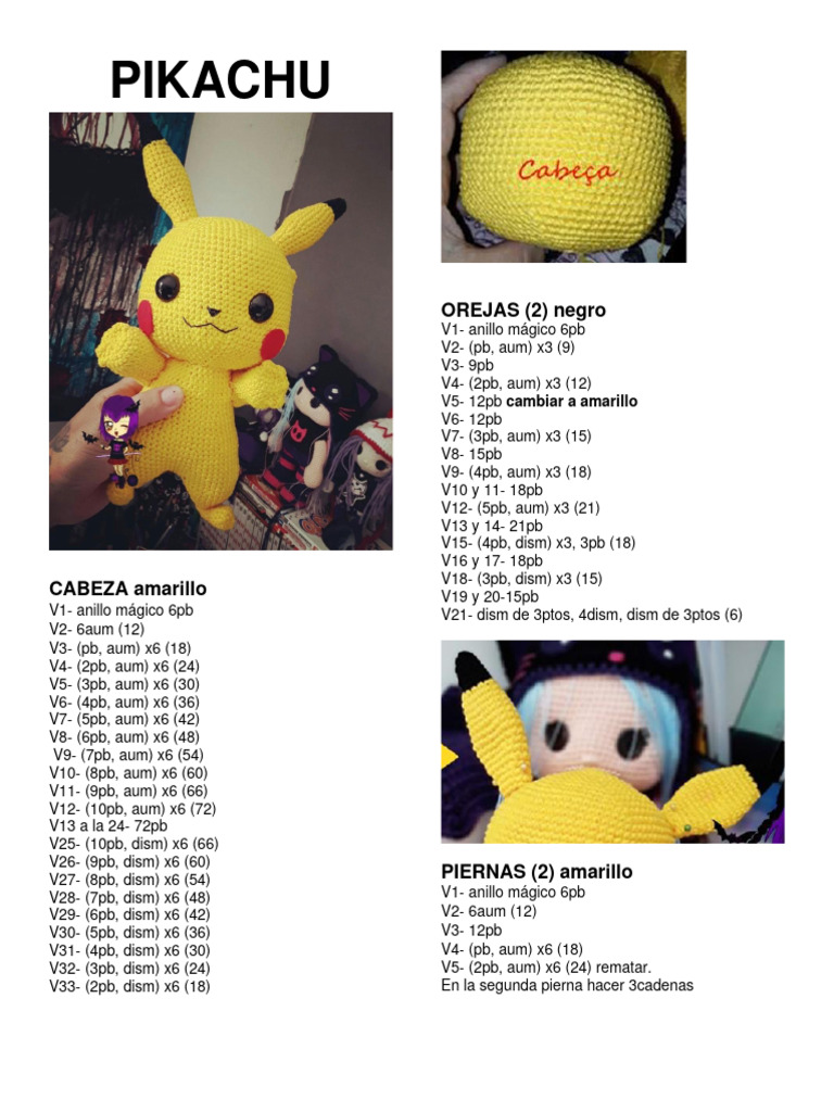 Patrón de Pikachu en PDF | PDF