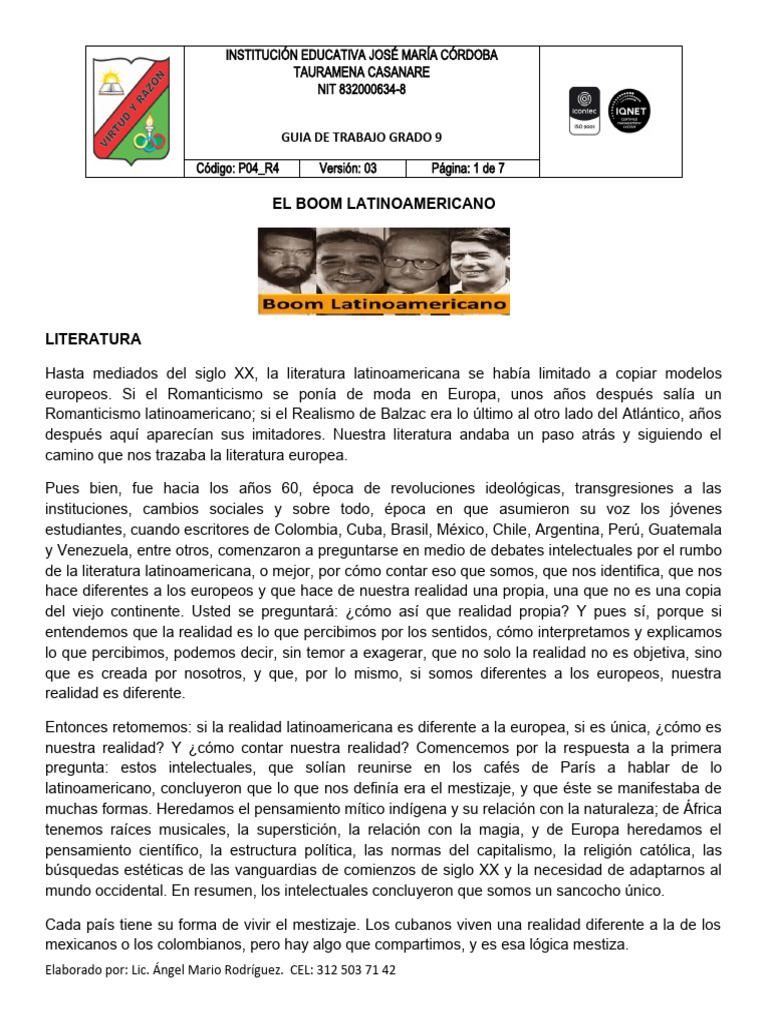 El Boom Latinoamericano | PDF | America latina