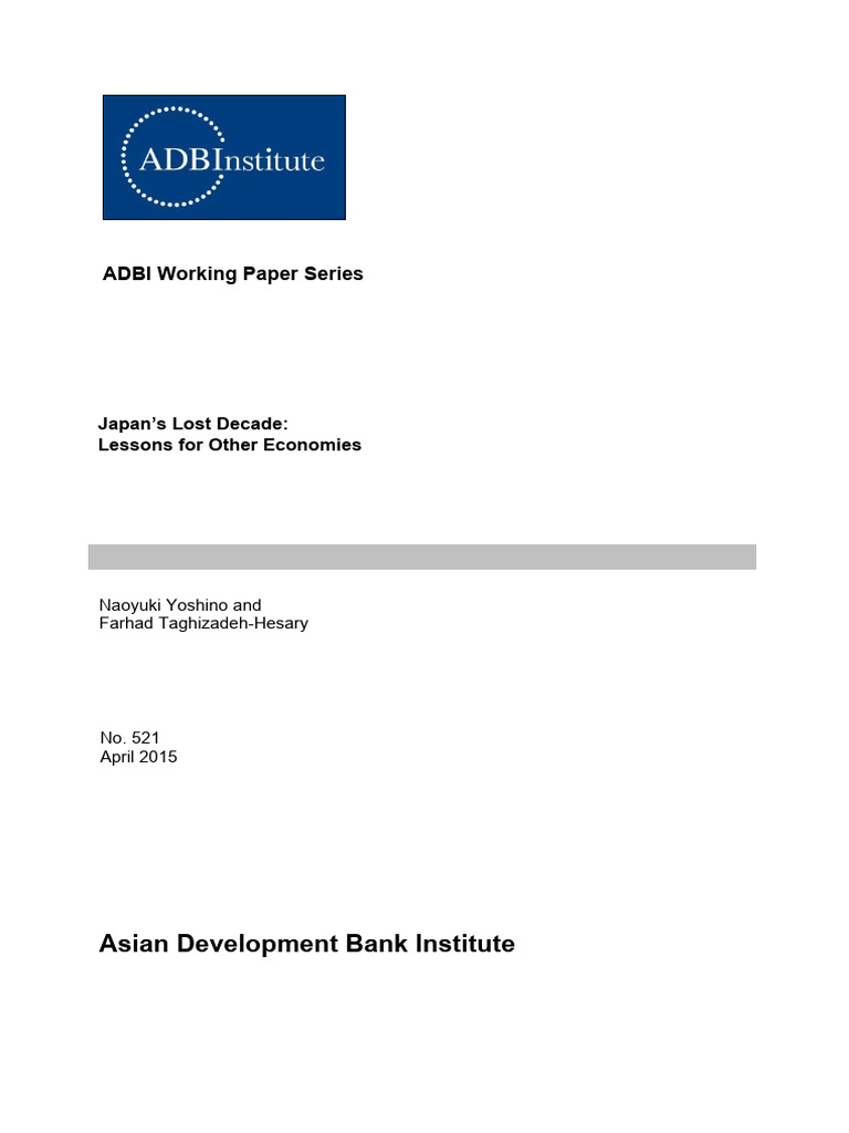 Japan's Lost Decade: Economic Lessons | PDF | Recession | Akaike ...