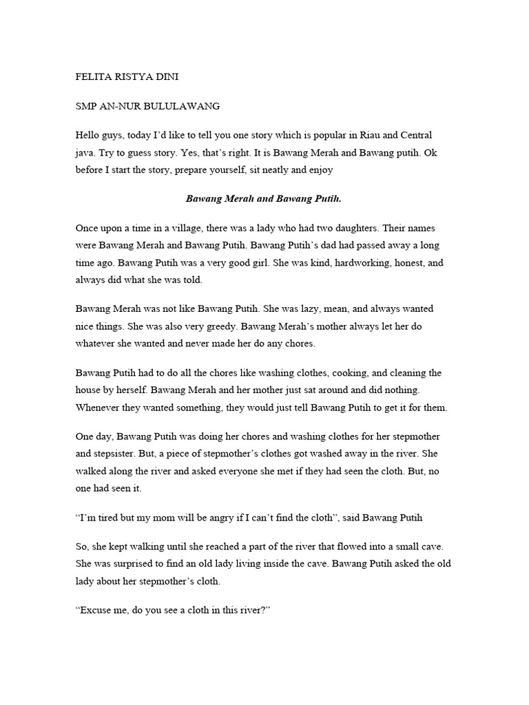 SC23 STORRTELL Naskah Felita Ristya Dini SMP An-Nur Bululawang | PDF ...