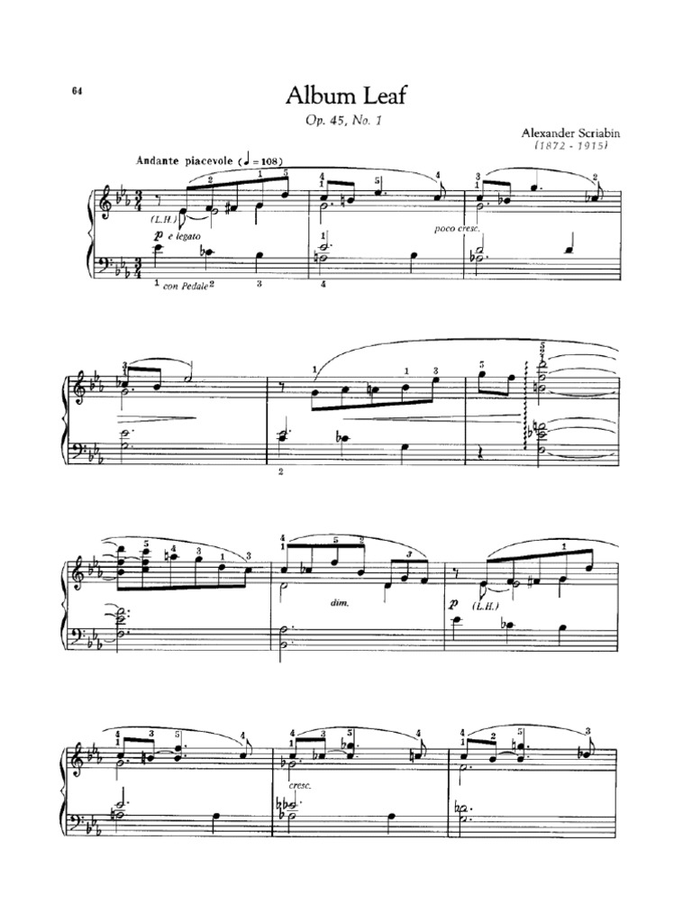 Album Leaf - Scriabin | PDF