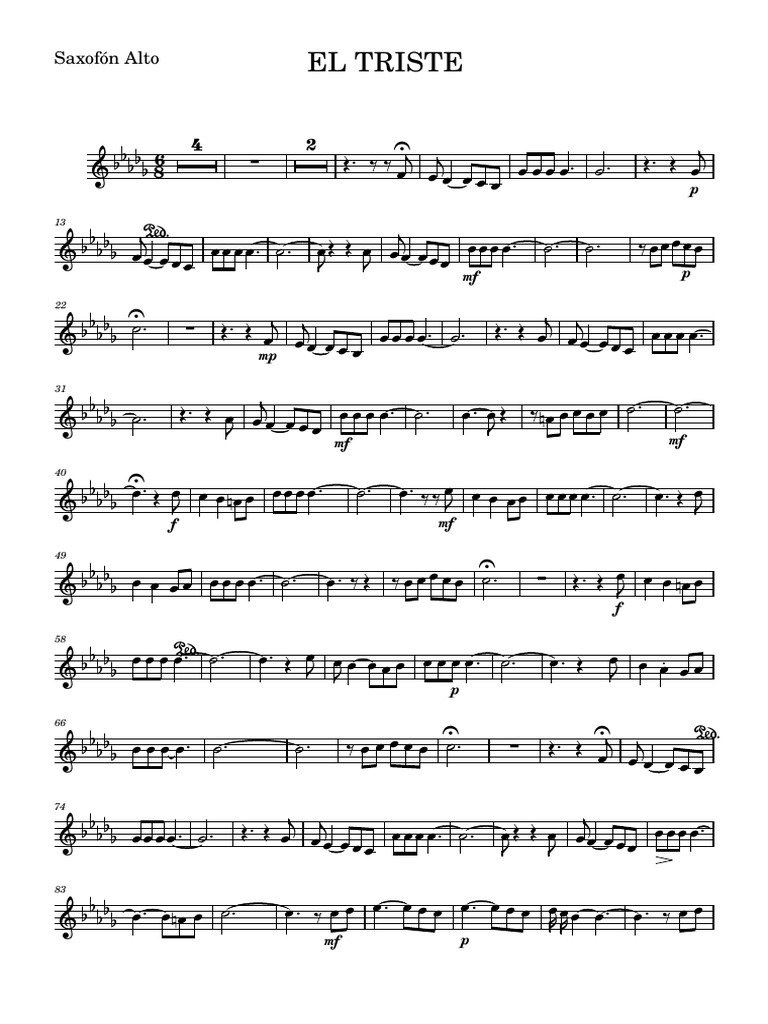 EL Triste - Jose Jose-Saxofón - Alto | PDF