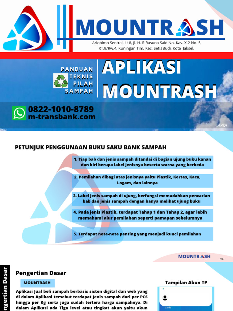 Pemandu Aplikasi Mountrash untuk Sampah | PDF