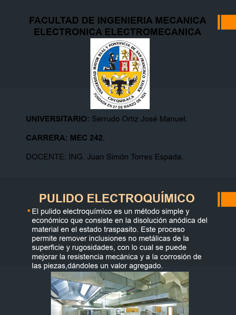Pulido Electroquímico: Proceso y Aplicaciones | PDF | Ciencia y matemáticas