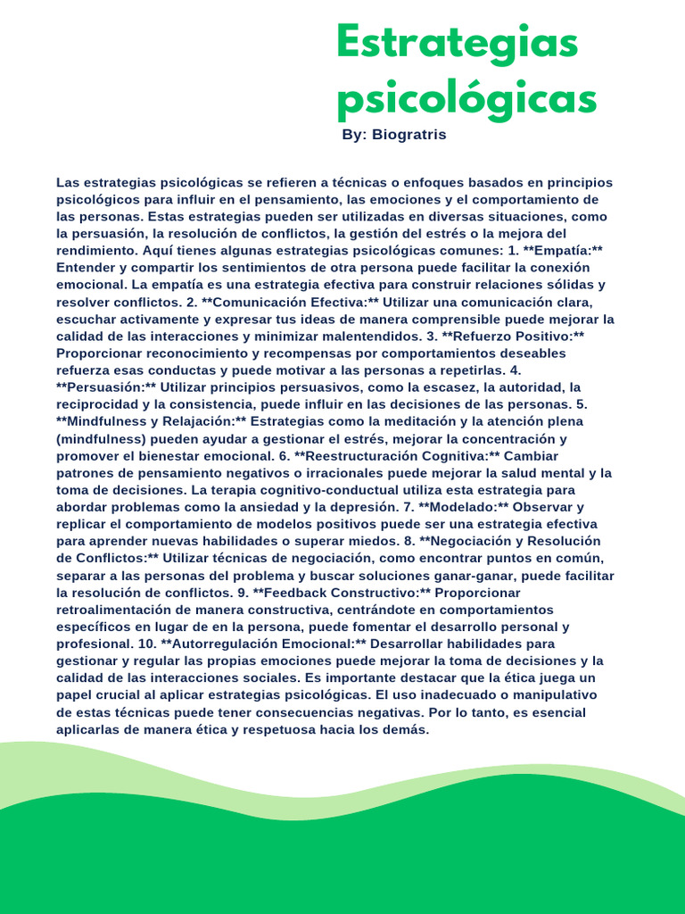Estrategias Psicológicas Comunes | PDF | Las emociones | Sicología