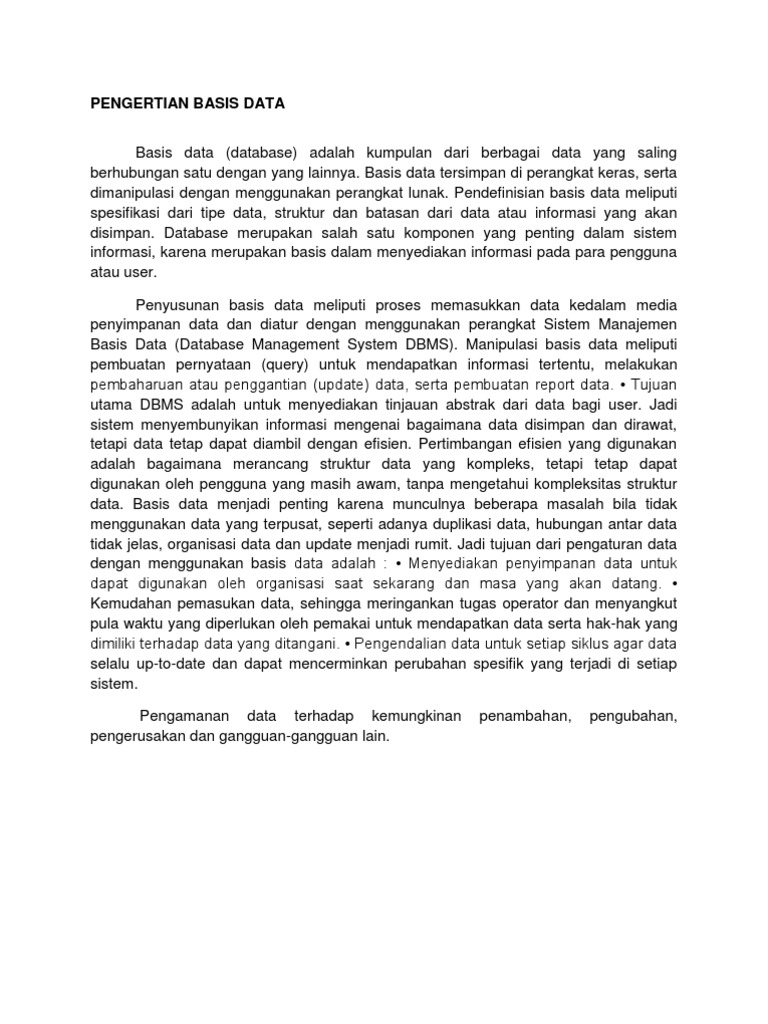 Konsep Dasar dan Manajemen Basis Data | PDF | Komputer