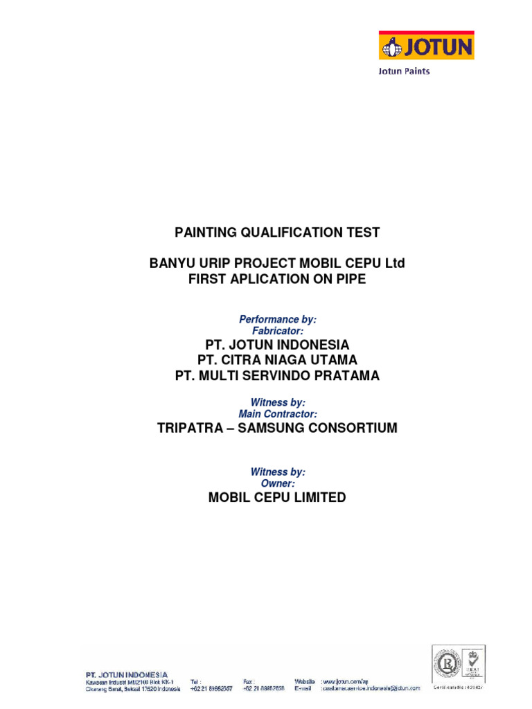 PQT First Aplication Banyu Urip Painting Primer | PDF | Purified Water | Materials