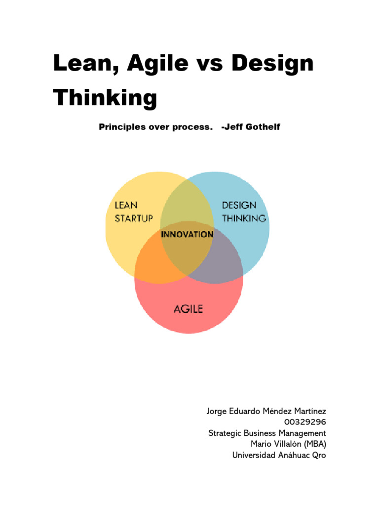 Lean Vs Agile Vs Design Thinking | PDF | Design Thinking | Agile Software Development
