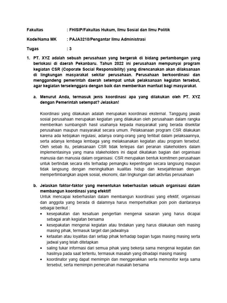 Tugas 3 Pengantar Ilmu Administrasi | PDF