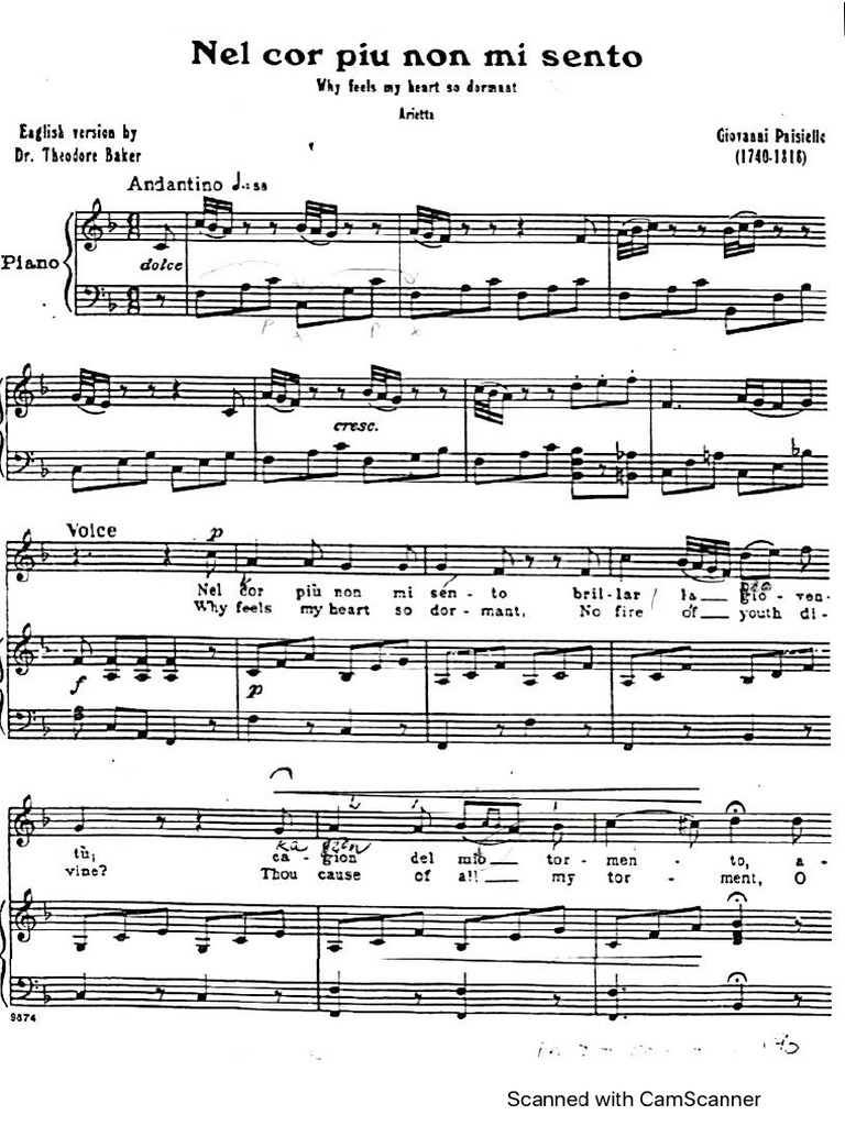 Nel Cor Piu Non Mi Sento | PDF