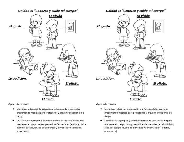 Unidad 1 Conozco y cuido mi cuerpo portada | PDF