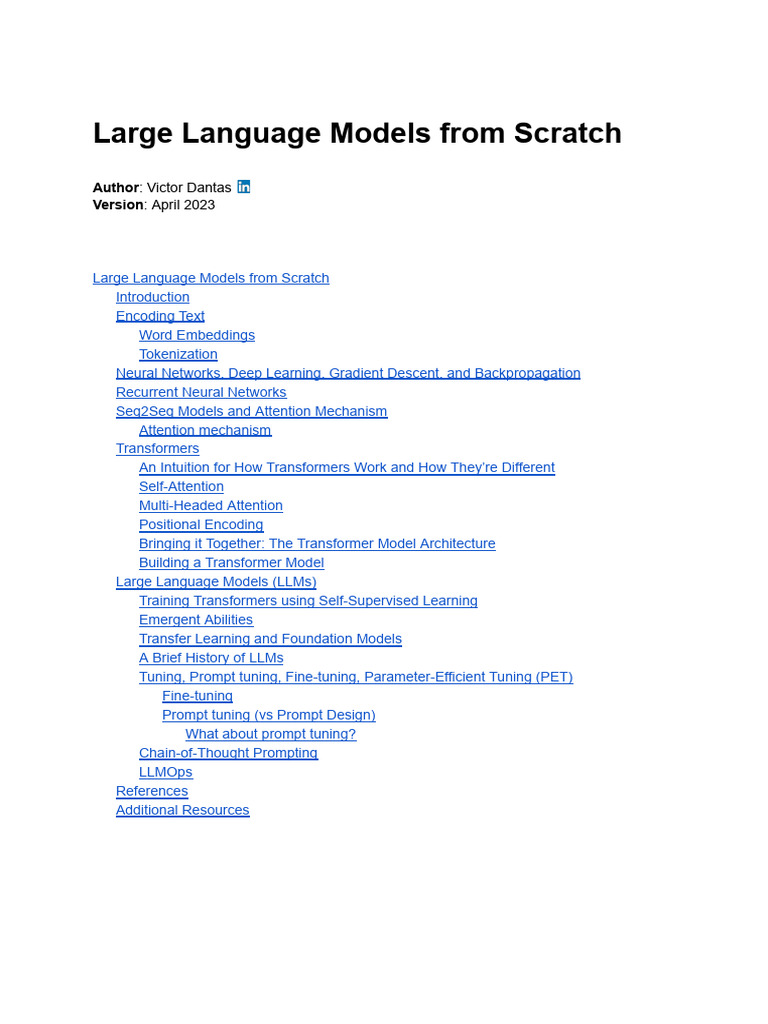 Large Language Models From Scratch | PDF | Learning | Cognitive Science
