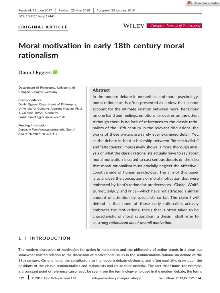 D. Eggers - Moral Motivation in Early 18th Century Moral Rationalism ...