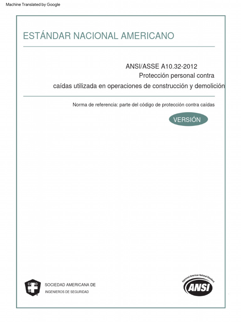 ANSI+ASSE+A10.32-2012 Esp | PDF | Demolición