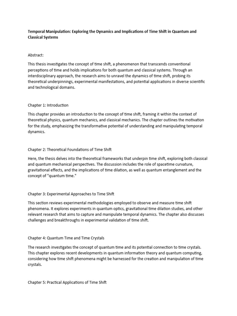 Temporal Manipulation | Download Free PDF | Time | Quantum Mechanics