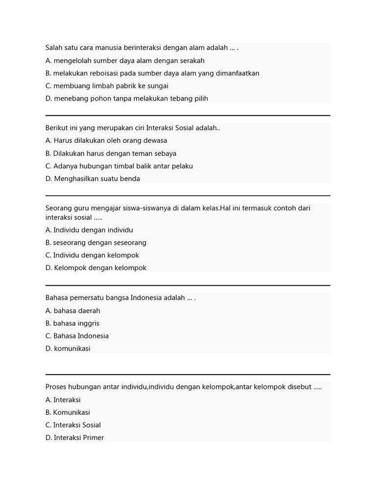 Ciri dan Contoh Interaksi Sosial | PDF