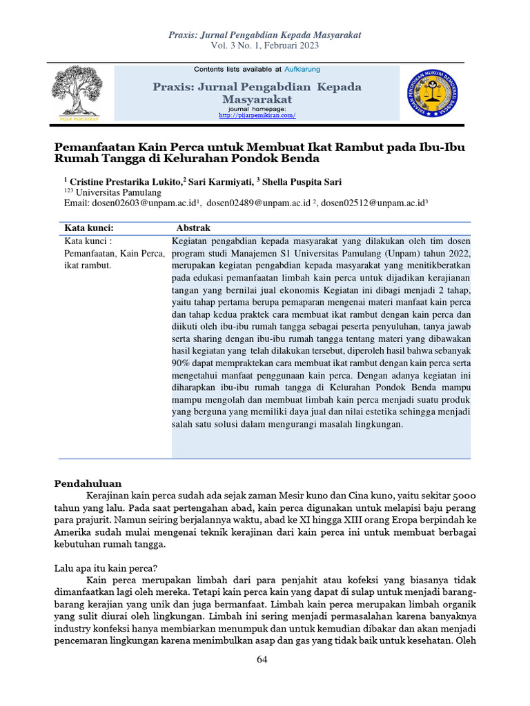 16 Jurnal PKM Pondok Benda | PDF