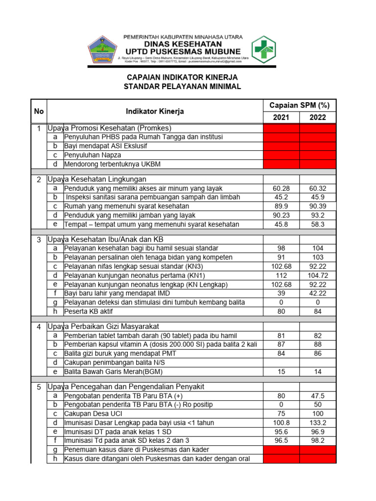 Capaian Indikator Kinerja SPM 2021 - 2022 (1) | PDF