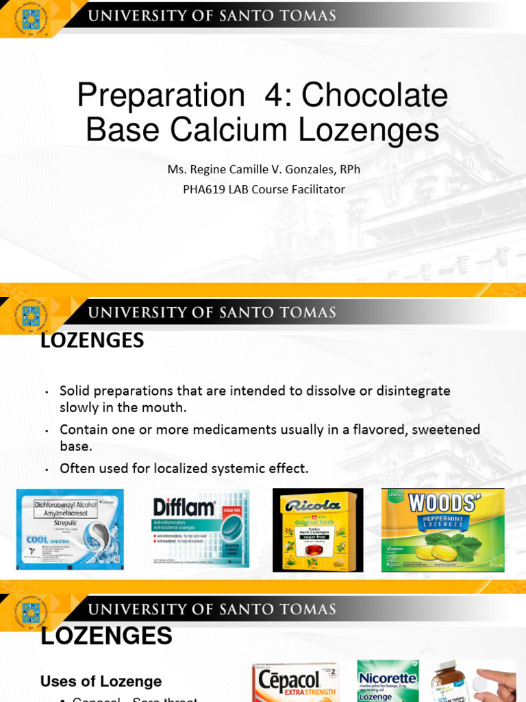 Chocolate Calcium Lozenge Guide | PDF | Calcium | Magnesium
