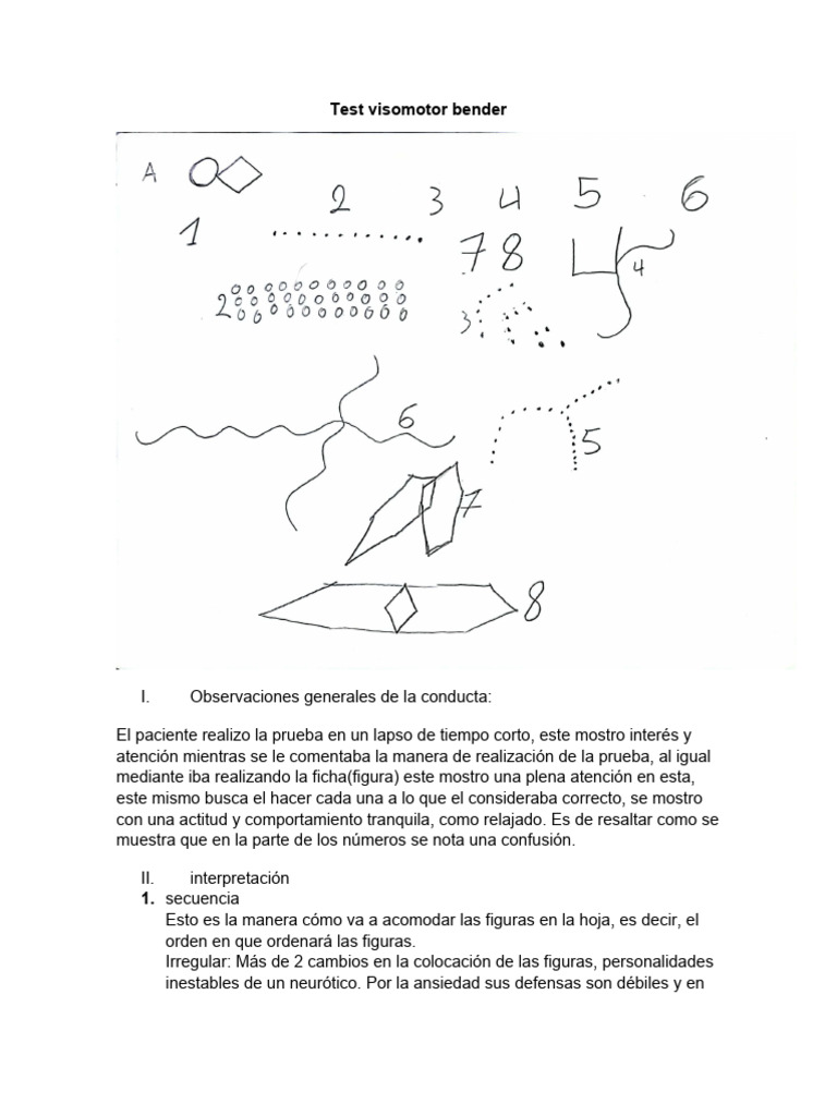 Test Visomotor Bender | PDF | Las emociones | Depresión (estado de ánimo)