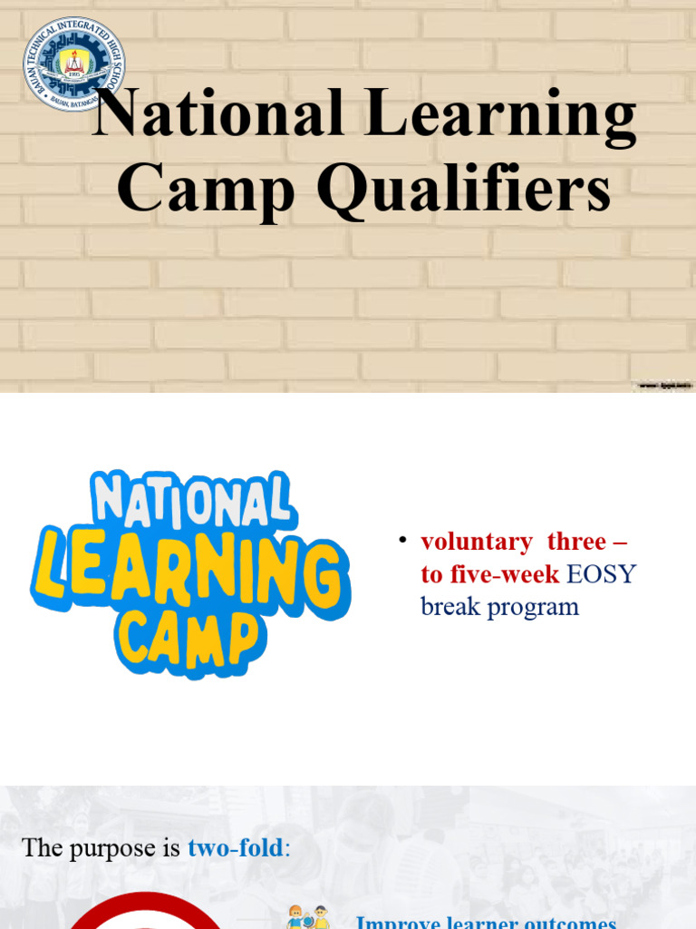 National Learning Camp Qualifiers | PDF