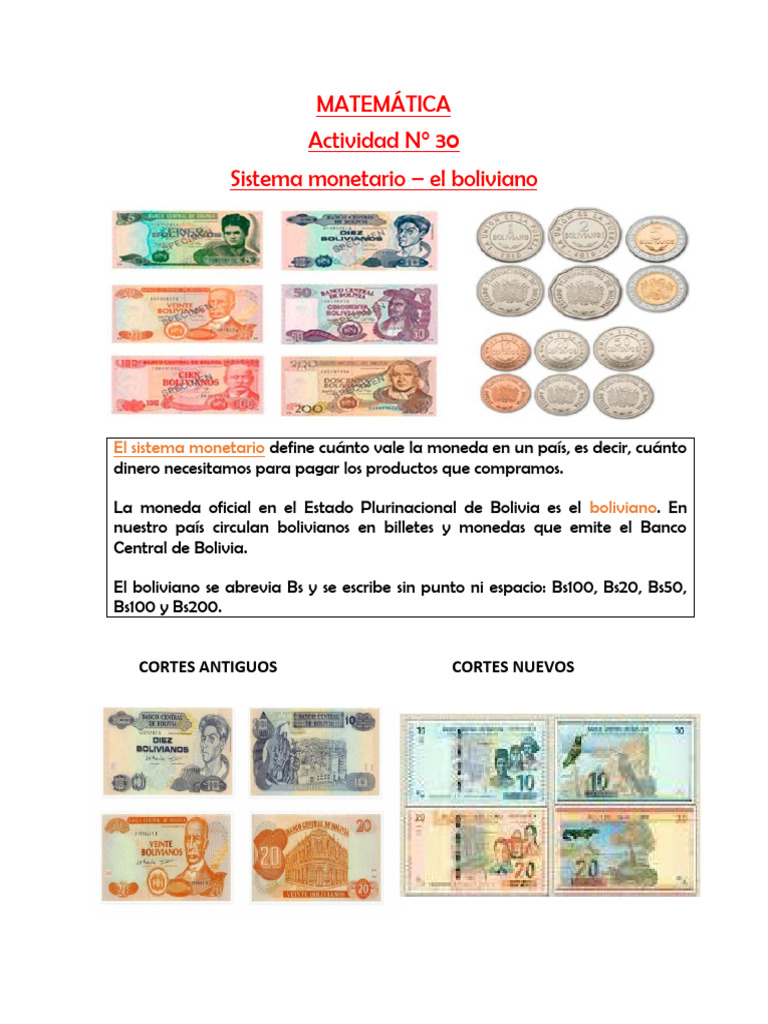 Actividad 30 Sistema Monetario | PDF