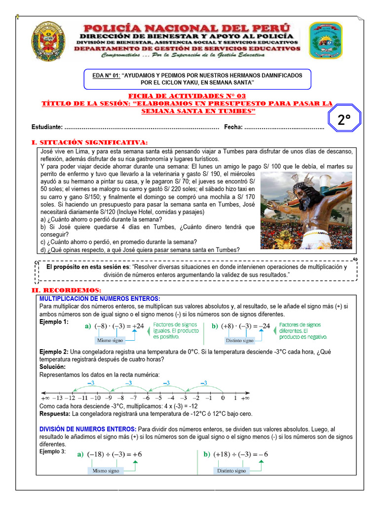 Act. 3 - 2do - Mat-Floris | PDF | Entero | Notación Matemática