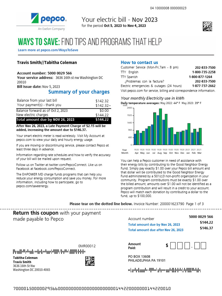 Pepco MD Invoice | PDF | Business | Economies