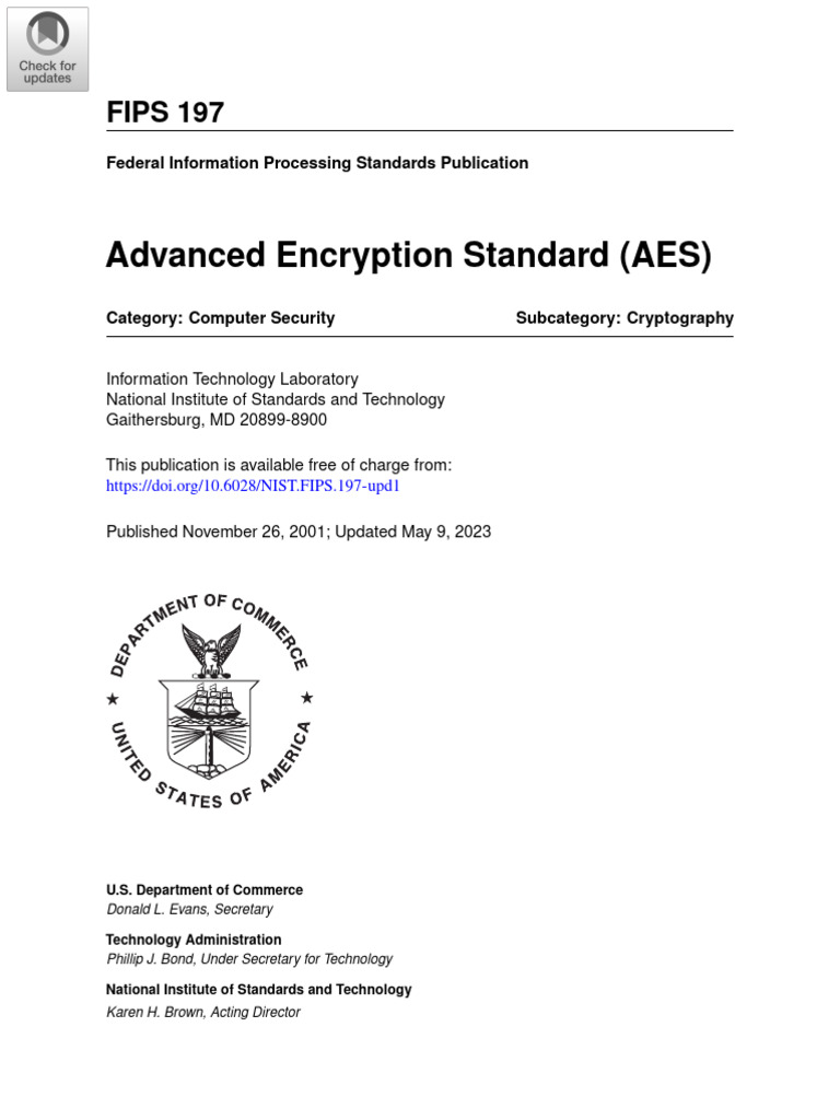 Aes Advanced Encryption Standard | PDF | Cryptography | Encryption Aes Advanced Encryption Standard | PDF | Cryptography | Encryption