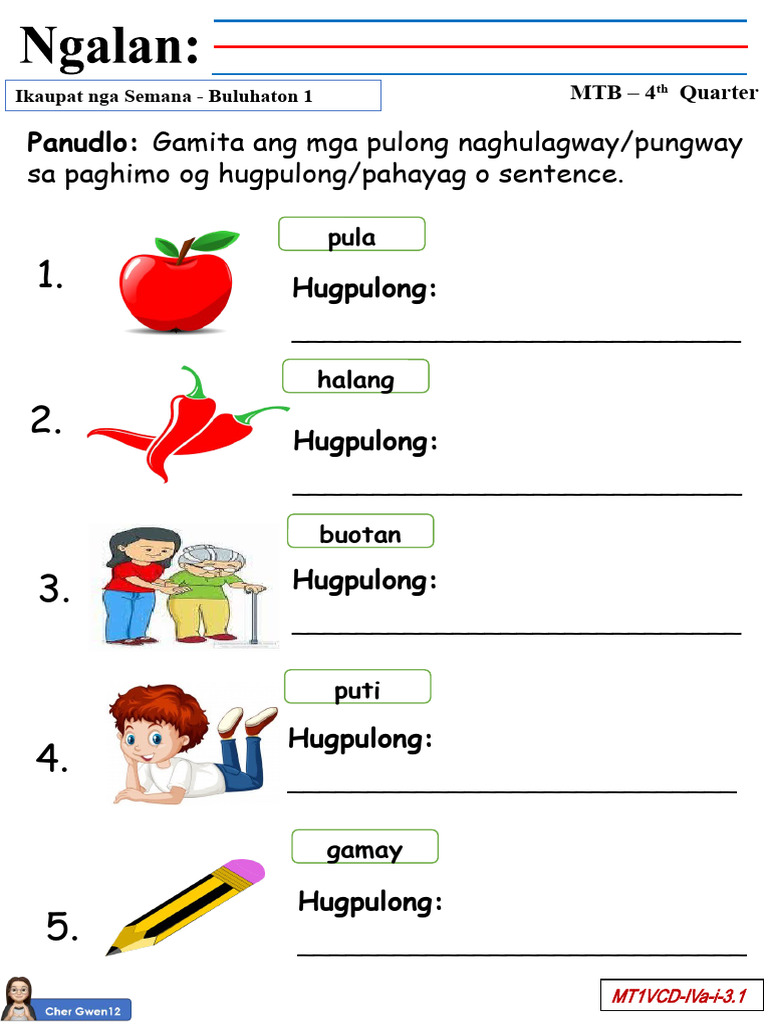 MTB Worksheets Q4 W4 | PDF
