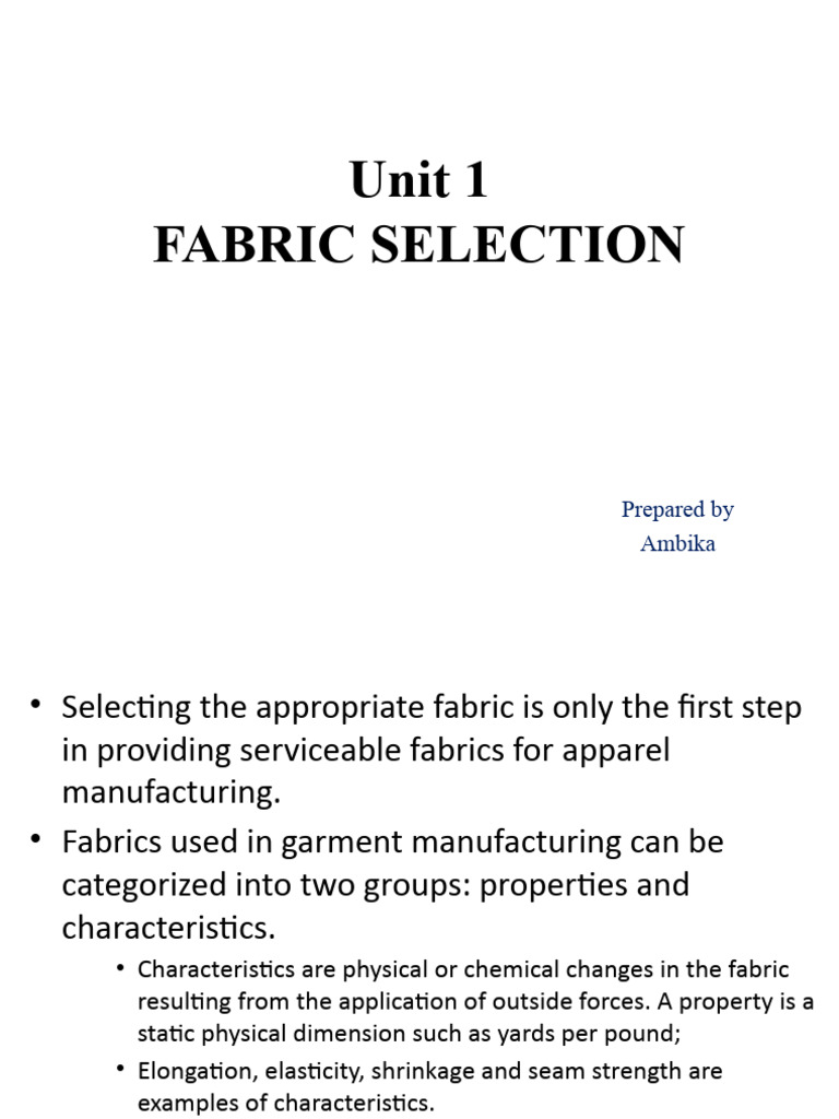 Fabric Selection | PDF | Textiles | Knitting