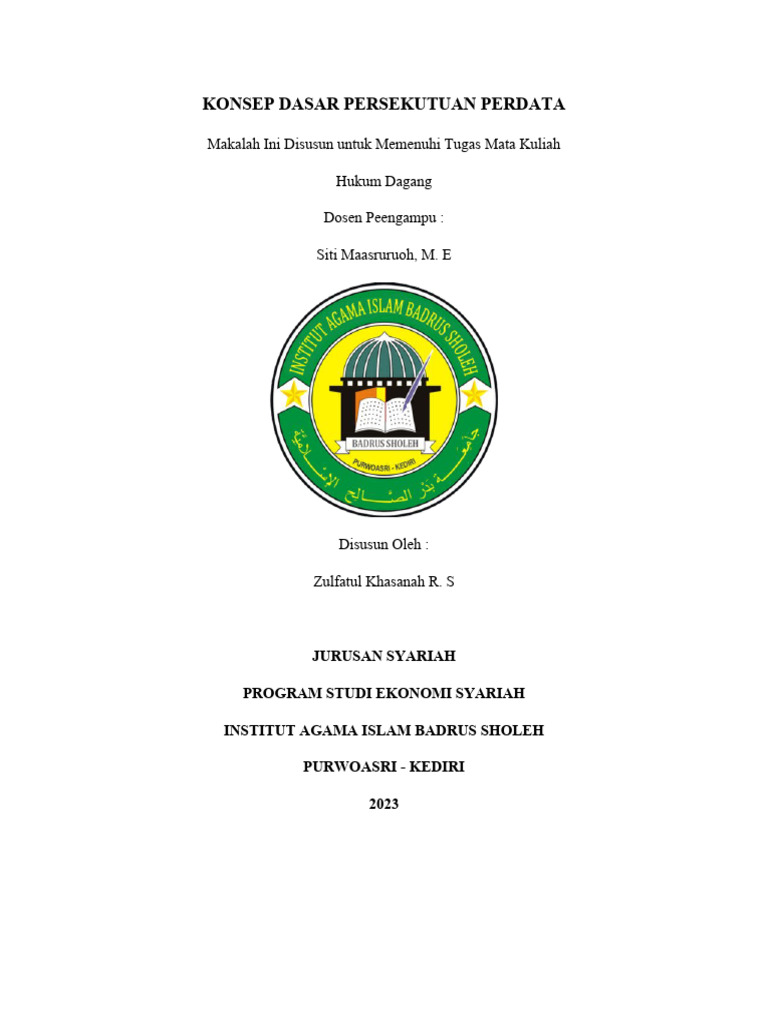 Konsep Dasar Persekutuan Perdata | PDF