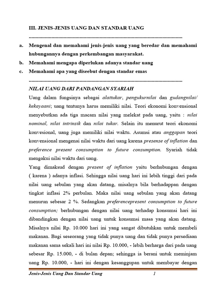 Iii Jenis - Jenis Uang Dan Standar Uang-1 | PDF | Pengelolaan Keuangan ... Iii Jenis - Jenis Uang Dan Standar Uang-1 | PDF | Pengelolaan Keuangan ...