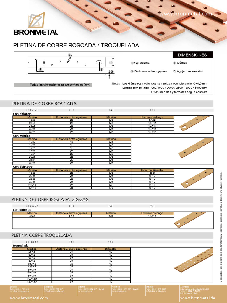 Es Pletina Cobre Roscada Troquelada Barra De Cobre Descargar Gratis