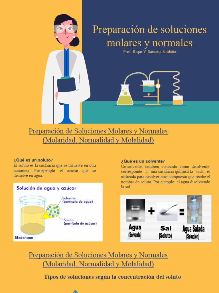 Práctica #8 - Soluciones Normales y Molares | PDF | Concentración | Concentración molar