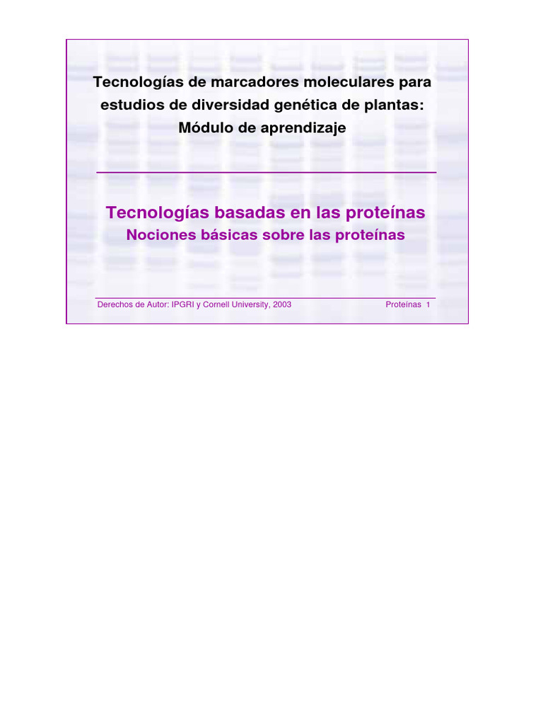 IPGRI. Isoenzimas | PDF | Proteínas | Aminoácidos