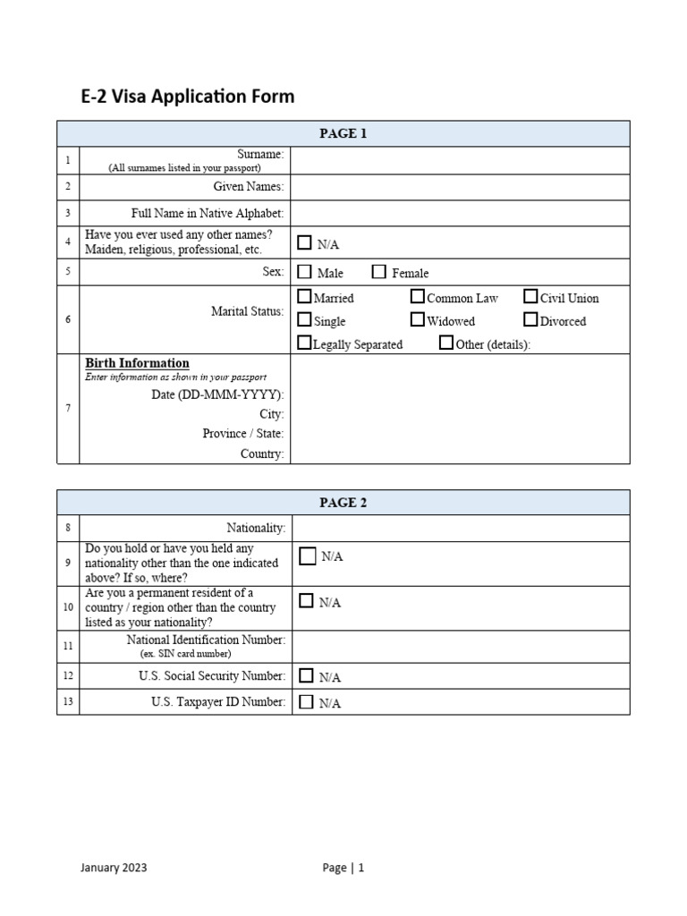 DS-160 Questionnaire (Jan 2023) | PDF | Travel Visa | Zip Code
